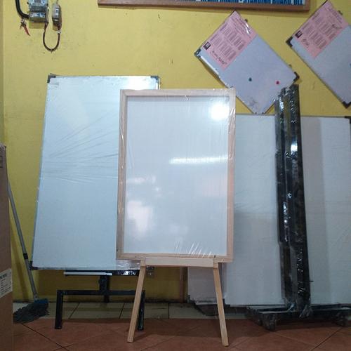 Jual papan tulis whiteboard Standing kayu n list kayu 60x90cm ...