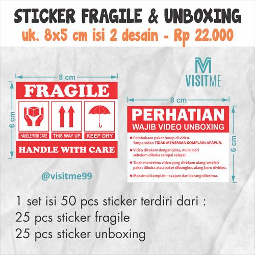 Jual Sticker Fragile & Unboxing ukuran 8 x 6cm - 50pcs - Kota Bandung ...