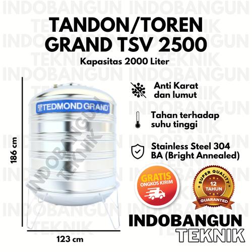 Jual Toren Tangki Tandon Air Tedmond Grand Stainless TSV 2500 (2000 ...