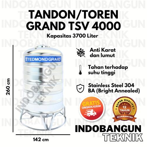 Jual Tandon Toren Tangki Air Stainless TSV 4000 (3700 Liter) Tedmond ...