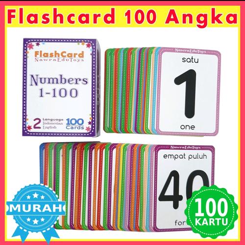 Jual Flashcard 100 angka flash card number kartu belajar anak - Kota ...