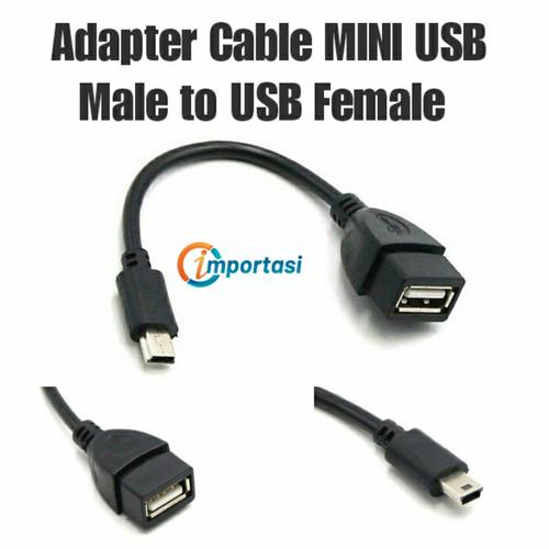 Jual Adapter Cable MINI USB 5 Pin Male to USB Female Kabel Data Kamera ...