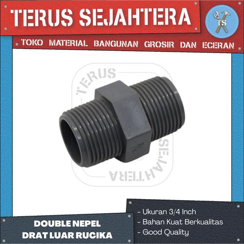 Jual SAMBUNGAN PIPA / FITTING PIPA / DOUBLE NEPPLE PVC RUCIKA 3/4 INCH ...