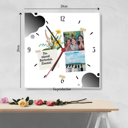 Jual JAM DINDING KAYU MDF CUSTOM FOTO KELUARGA ATAU SENDIRI MURAH ...