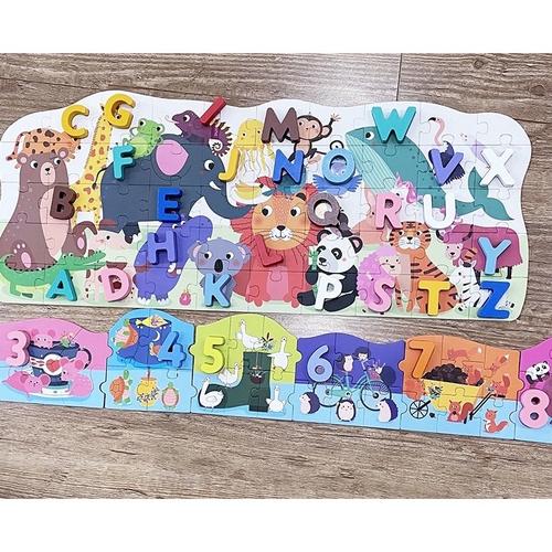 Jual Puzzle number dan alphabet with wooden number and alphabet ...