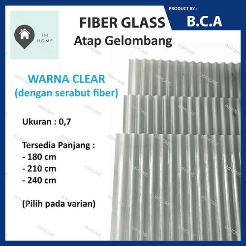Jual Atap Fiber Glass 0.70 Clear Transparan Serat Fiber Atap Gelombang ...