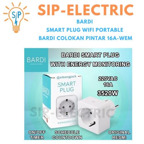 Jual BARDI SMART PLUG WIFI PORTABLE / BARDI COLOKAN PINTAR 16A-WEM ...