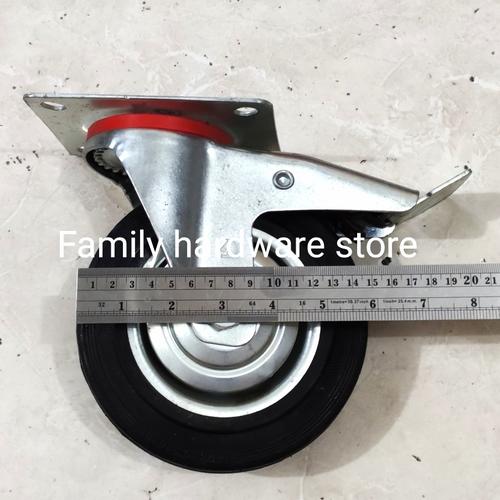 Jual roda trolley troli 6 inch hidup + rem lock heavy duty roda kastor ...