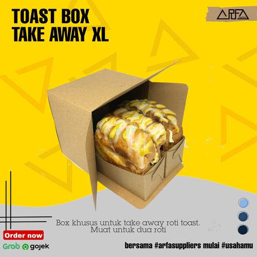 Jual Kotak Take Away Toast Tutup/Box Dus Toast Bread Roti Bakar isi 2 ...