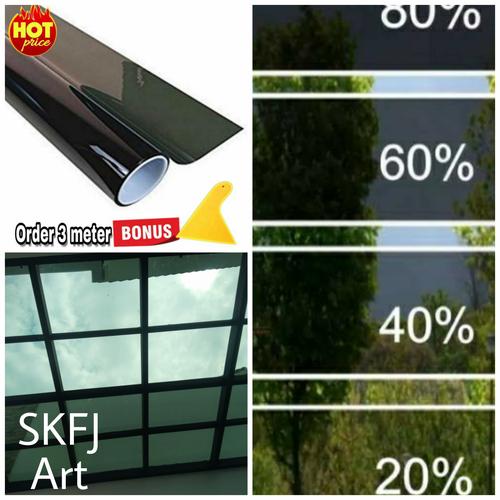 Jual sticker kaca film rayben sticker kaca rumah penolak panas hitam ...