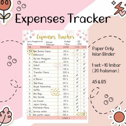 Jual UANG PLANNER CATATAN CASHFLOW HARIAN - Cashflow Peach, A5 Ring 20 ...