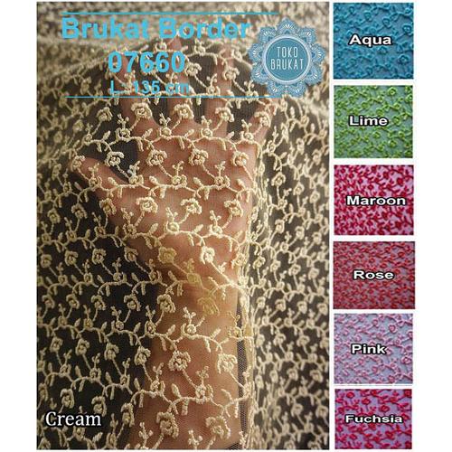 Jual Kain Brukat / Kain Brokat - Border 07660 (Per 0,25 Meter) - Lime ...