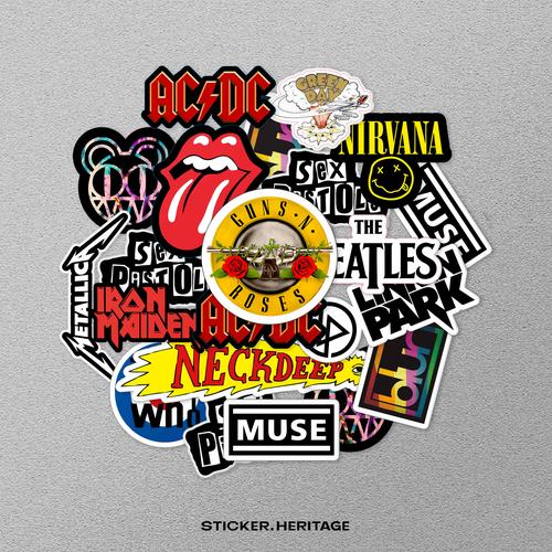Jual STICKERS STIKER BAND ROCK METAL STIKER BAND | STIKER TUMBLER HP ...