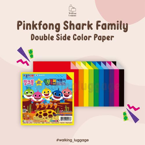 Jual Pinkfong Shark Family - Double Side Color Paper|Kertas Lipat ...