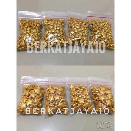 Jual Sprinkle Mutiara Gold Emas bentuk Star Bintang Edible 20gr ...