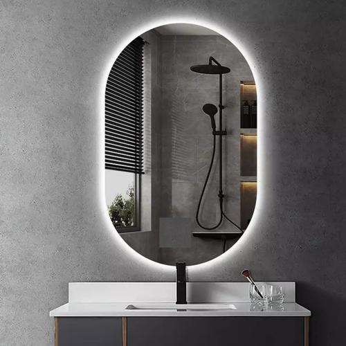 Jual Cermin Dinding Oval Mirror Lamp LED Strip Flex Cermin Make Up ...