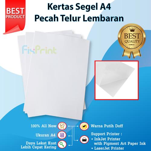 Jual Stiker Segel Pecah Telur A4 Lembaran Kertas Paper Sticker Garansi ...