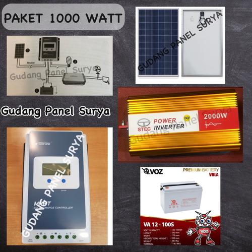 Jual PAKET Solar Panel Surya PLTS Tenaga Surya 1000Watt 1000watt 1000W ...