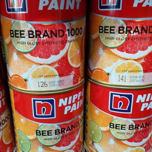Jual bee brand warna cat kayu besi nippon paint 0,9liter - platinum ...