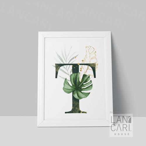 Promo Inisial Frame T Dekorasi Nama Wedding Name Sign Monstera Bingkai ...