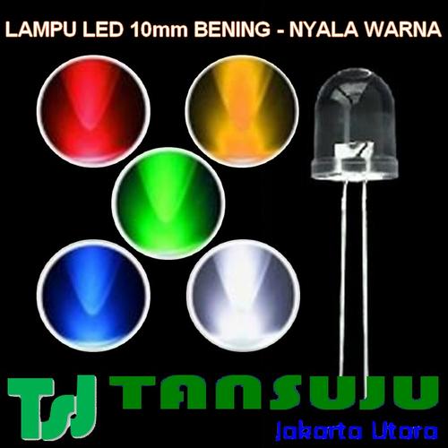 Jual LED Bening 10mm Jumbo Super Bright Warna Merah Kuning Hijau Biru ...