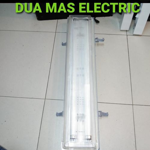Jual Kap TL Waterproof 2x18 2 x 18 IP65 Set + Lampu T8 LED 9 Watt 9W ...