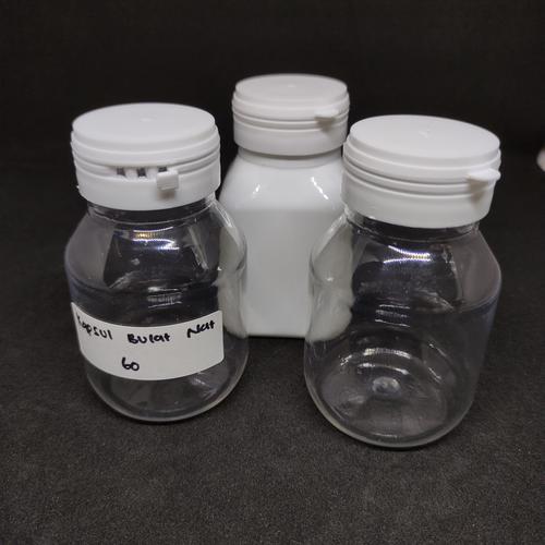 Promo Botol Obat 60 Kapsul Herbal 120ml 120 ml BULAT - Putih Kapur ...