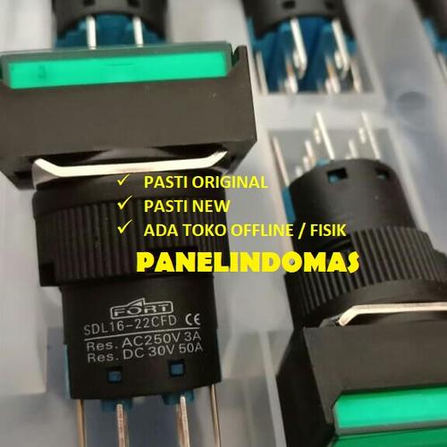 Jual FORT Illuminated Push Button LED 16mm SDL16-22CFD Merah/Kuning ...