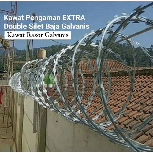 Jual Kawat Razor Silet Wire BTO 22 Double Pengaman Pagar Tembok Rumah ...