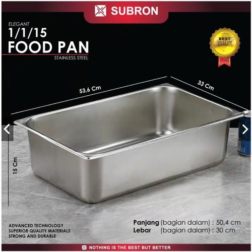 Jual Subron Food Pan 1/1/15 Ukuran 33x53x15 cm Wadah Saji Stainless ...