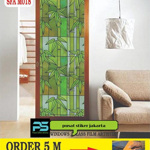Jual stiker kaca motif bambu / stiker kaca sanblast / stiker kaca ...