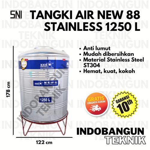 Jual Toren Tangki Tandon Air Stainless New 88 1200 1250 Liter Harga ...