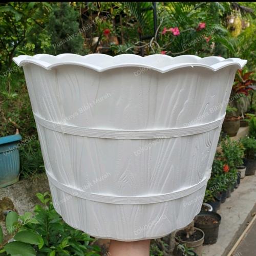 Jual Pot Besar Motif Kayu 35 Putih-Pot Tanaman-Pot Pohon Tanaman Buah ...