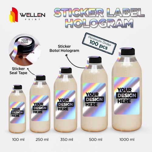 Jual Cetak Sticker Label botol Hologram custom / print stiker Kemasan ...
