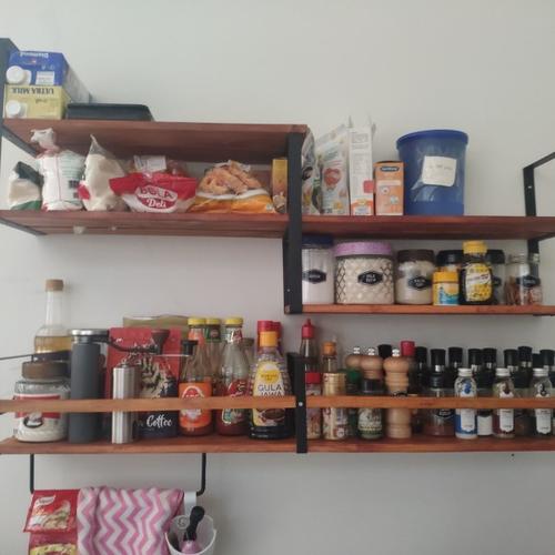 Jual Rak Dinding Besi Rak Bumbu Dapur Rak Besi Kayu Susun - Natural ...