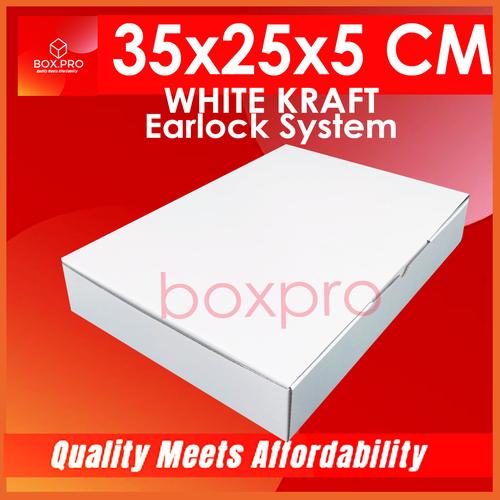 Jual Kardus PUTIH uk 35x25x5 cm(ECER) Die Cut Box Kotak Packing Baju ...