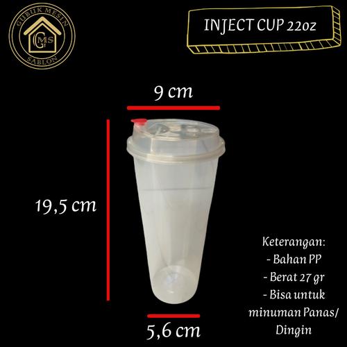 Jual Injection Cup + Lid Bening dan Stopper Merah ukuran 700 ml - Kota ...
