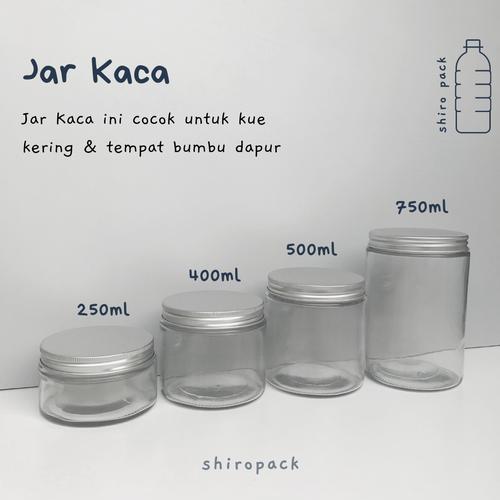Jual JAR KACA STRAIGHT TUTUP ALUMINIUM SILVER UK 250ML / 400ML / 500ML ...