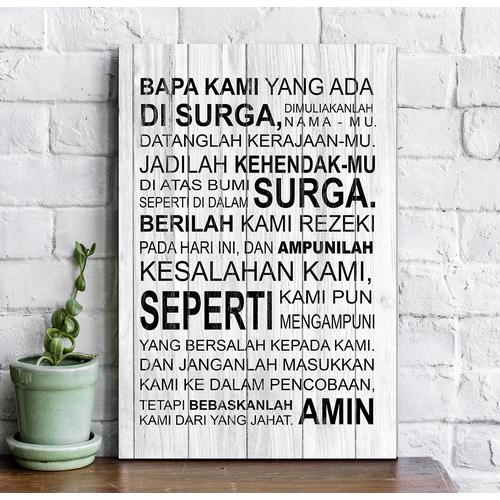 Jual hiasan dinding rohani poster kayu doa bapa kami kristen / katolik ...