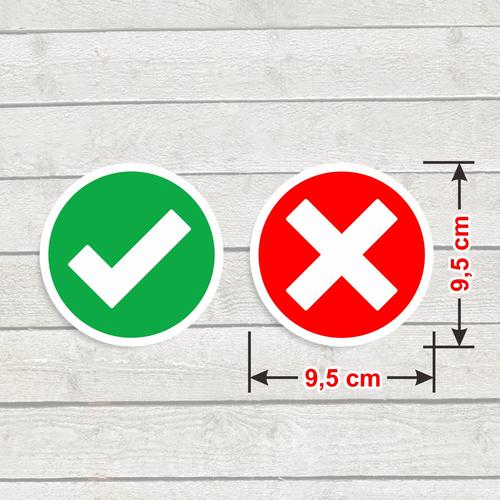 Jual Stiker Sign Centang Silang Bundar Sticker Check Cross diameter 9,5 ...