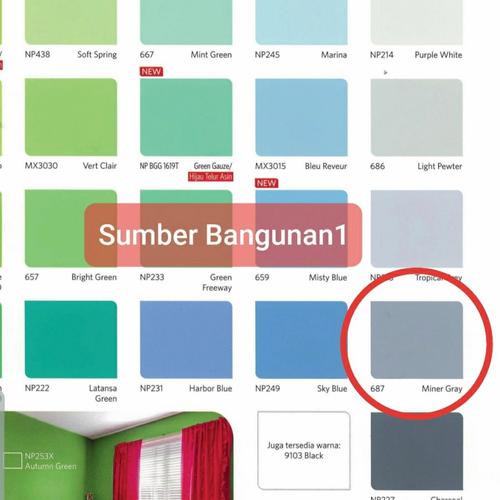 Jual Vinilex Pro 1000 4.5 kg 1 gallon Warna cat dinding tembok nippon ...