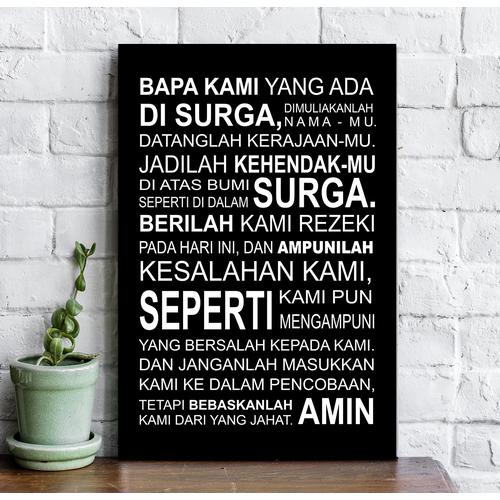 Jual hiasan dinding rohani poster kayu doa bapa kami kristen / katolik ...