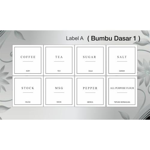 Jual LABEL STIKER NAMA BUMBU DAPUR MINIMALIS READY STOCK 5x5 waterproof ...