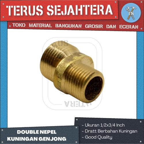 Jual SAMBUNGAN PIPA / FITTING PIPA / DOUBLE NEPPLE GOYANG KUNING 3/4 x ...