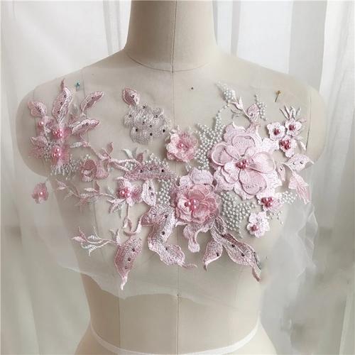 Jual lace bordir bunga 3d flower/aplikasi bordir/bordir tempel - Silver ...