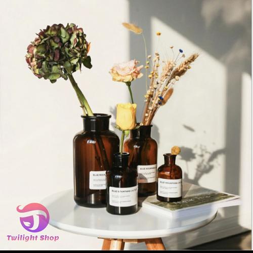 Jual Vas Bunga Botol Simple Nordic Style Amber Blue Mountain - 1000 ml ...