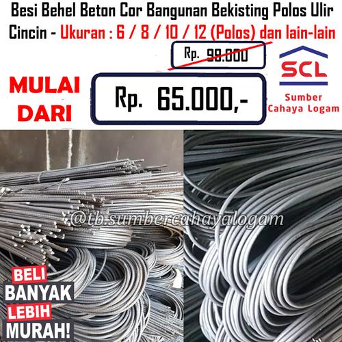 Promo Besi Behel Beton Cor Bangunan Tulangan Polos Ulir Cincin Rebar ...