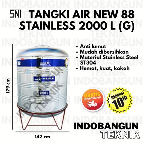 Jual Tandon Toren Tangki Air Stainless New 88 2000 Liter Harga Murah ...