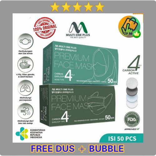 Jual Masker 4 ply Premium Carbon Multi One Plus 4ply medis kemenkes ...