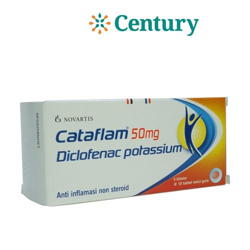 Jual CATAFLAM 50 MG 1 BLISTER ISI 10 TABLET/KALIUM DIKLOFENAK/NYERI ...
